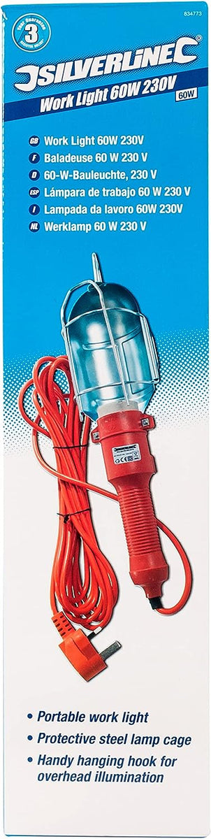 Silverline Mains Work Light 60w (UK Plug)